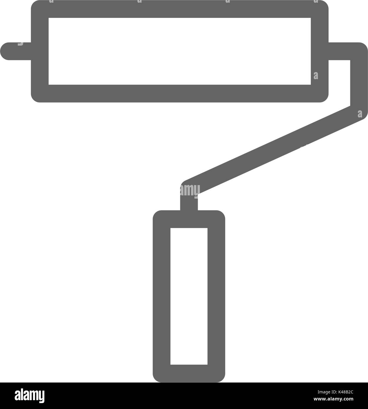 Simple paint roller and brash icon. Symbol and sign vector illustration ...