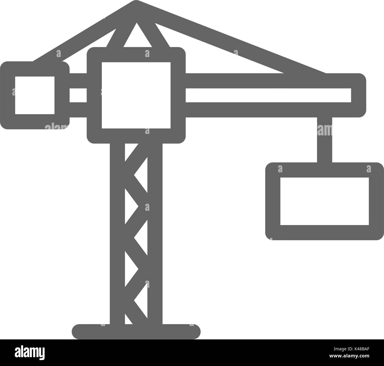 Simple building crane line icon. Symbol and sign vector illustration ...