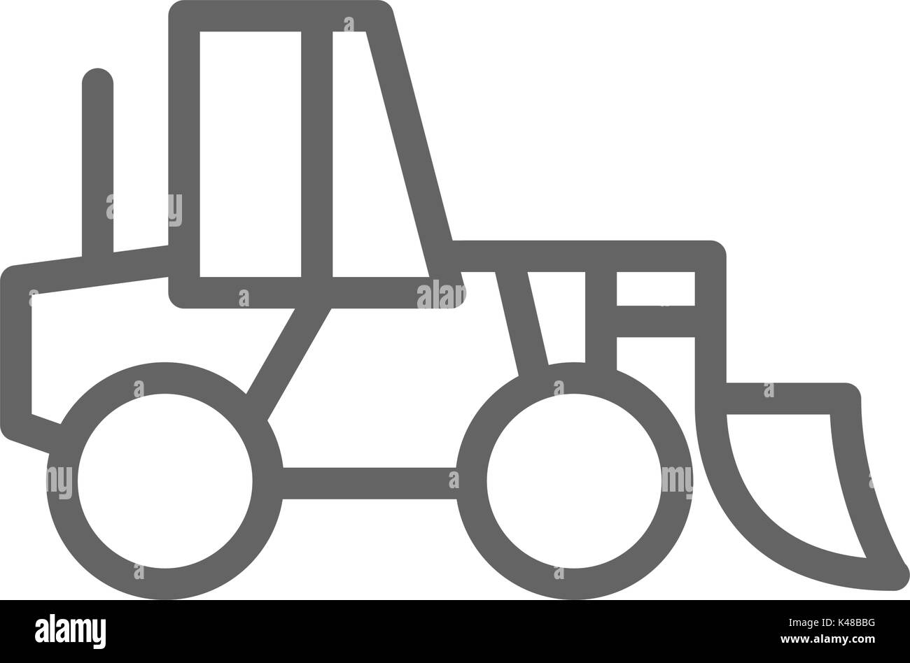Simple wheel loader line icon. Symbol and sign vector illustration ...