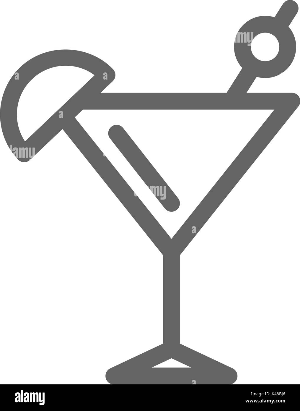 Simple cocktail line icon. Symbol and sign vector illustration design ...