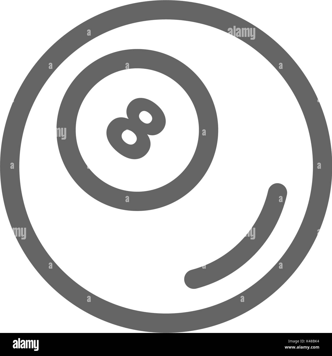 Simple billiard ball line icon. Symbol and sign vector illustration ...