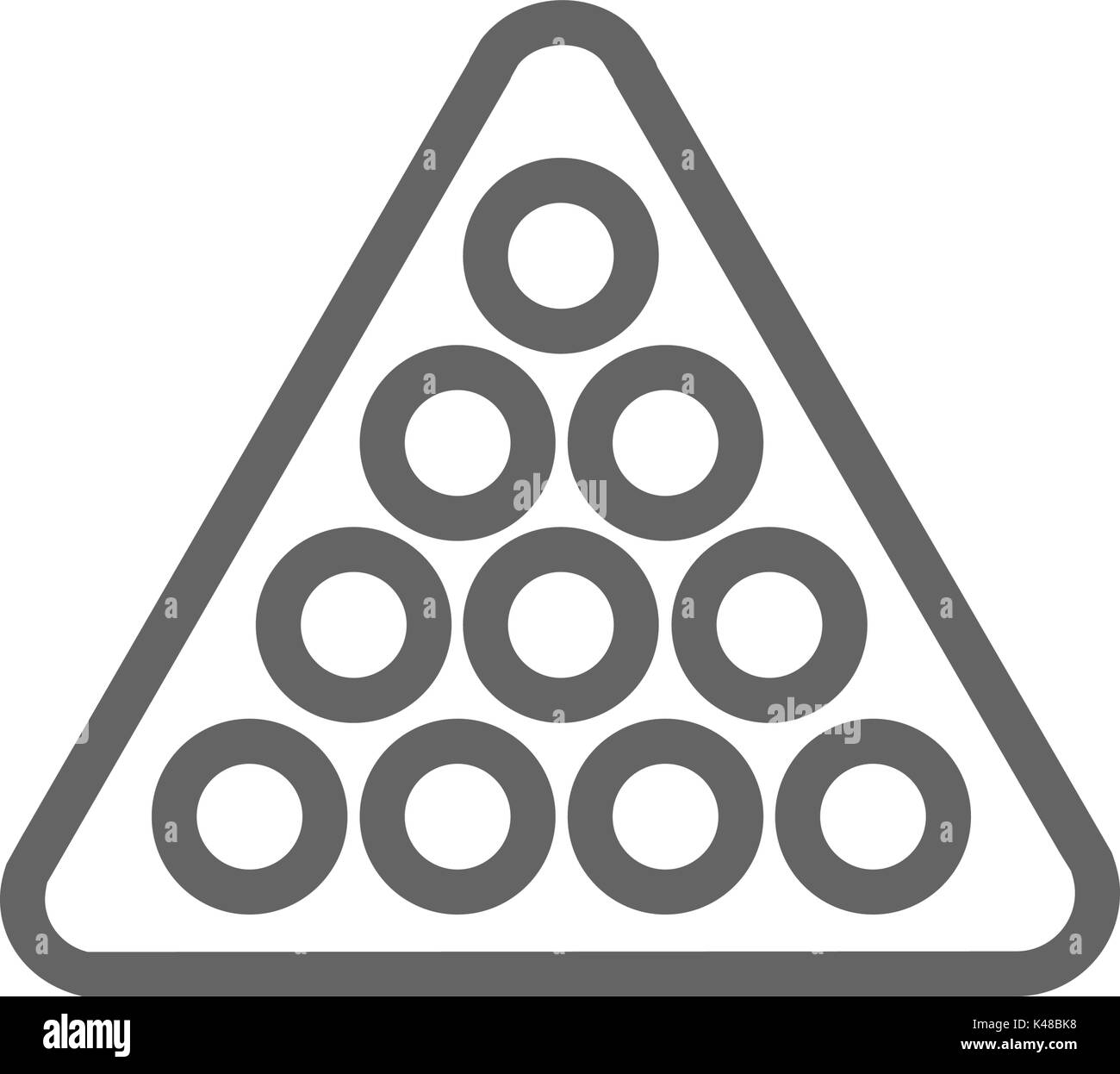 Simple billiard balls in triangle line icon. Symbol and sign vector ...