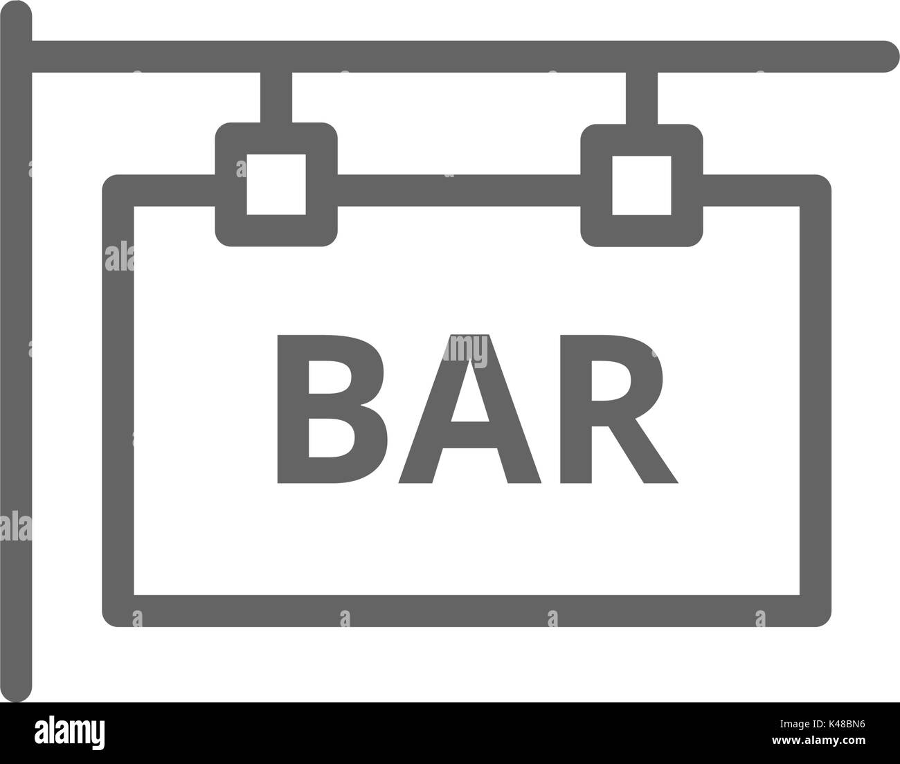 Simple bar and pub signboard line icon. Symbol and sign vector ...