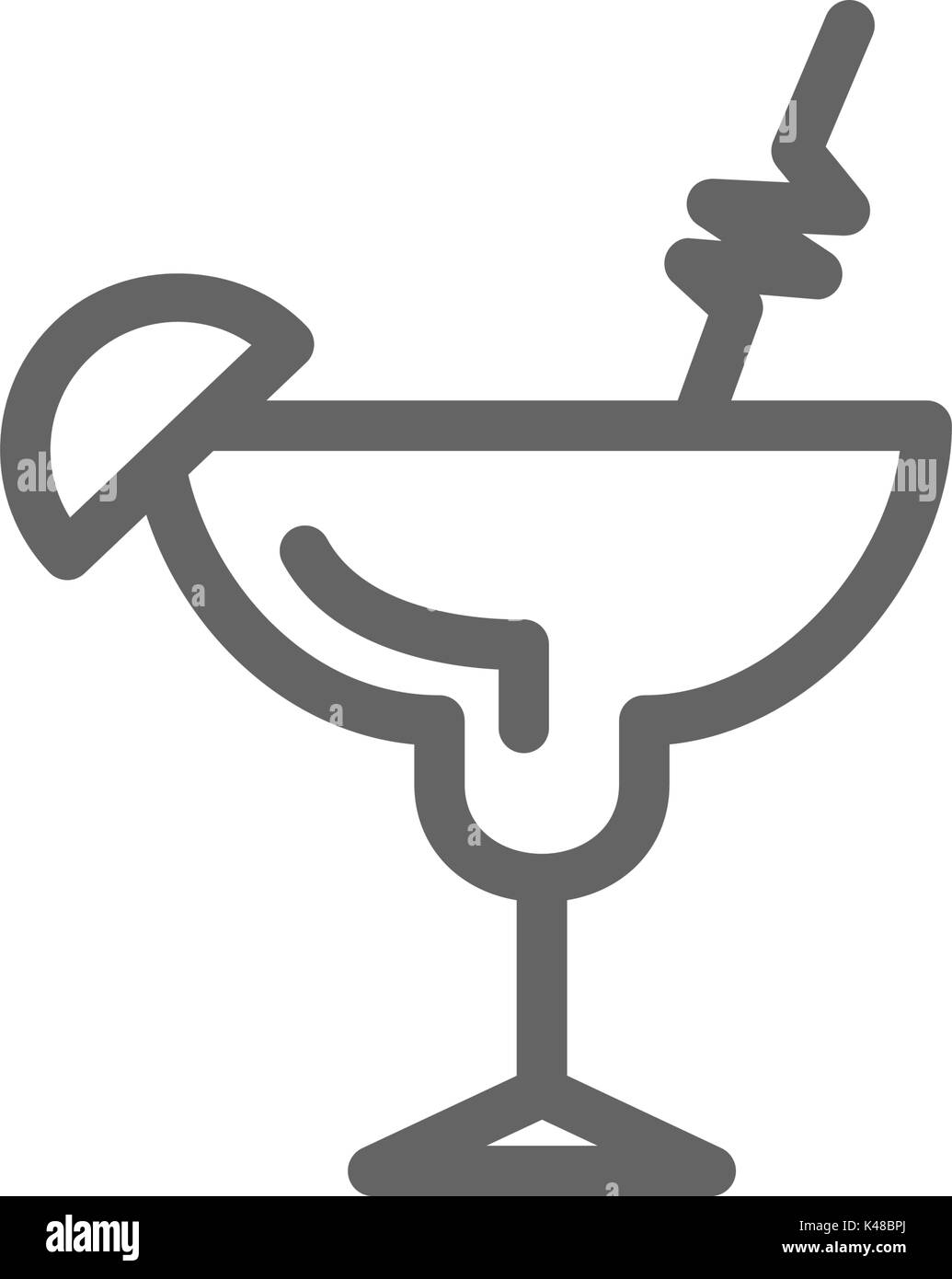 Simple cocktail line icon. Symbol and sign vector illustration design ...