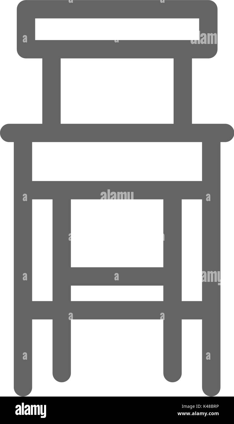 Simple bar stool line icon. Symbol and sign vector illustration design ...