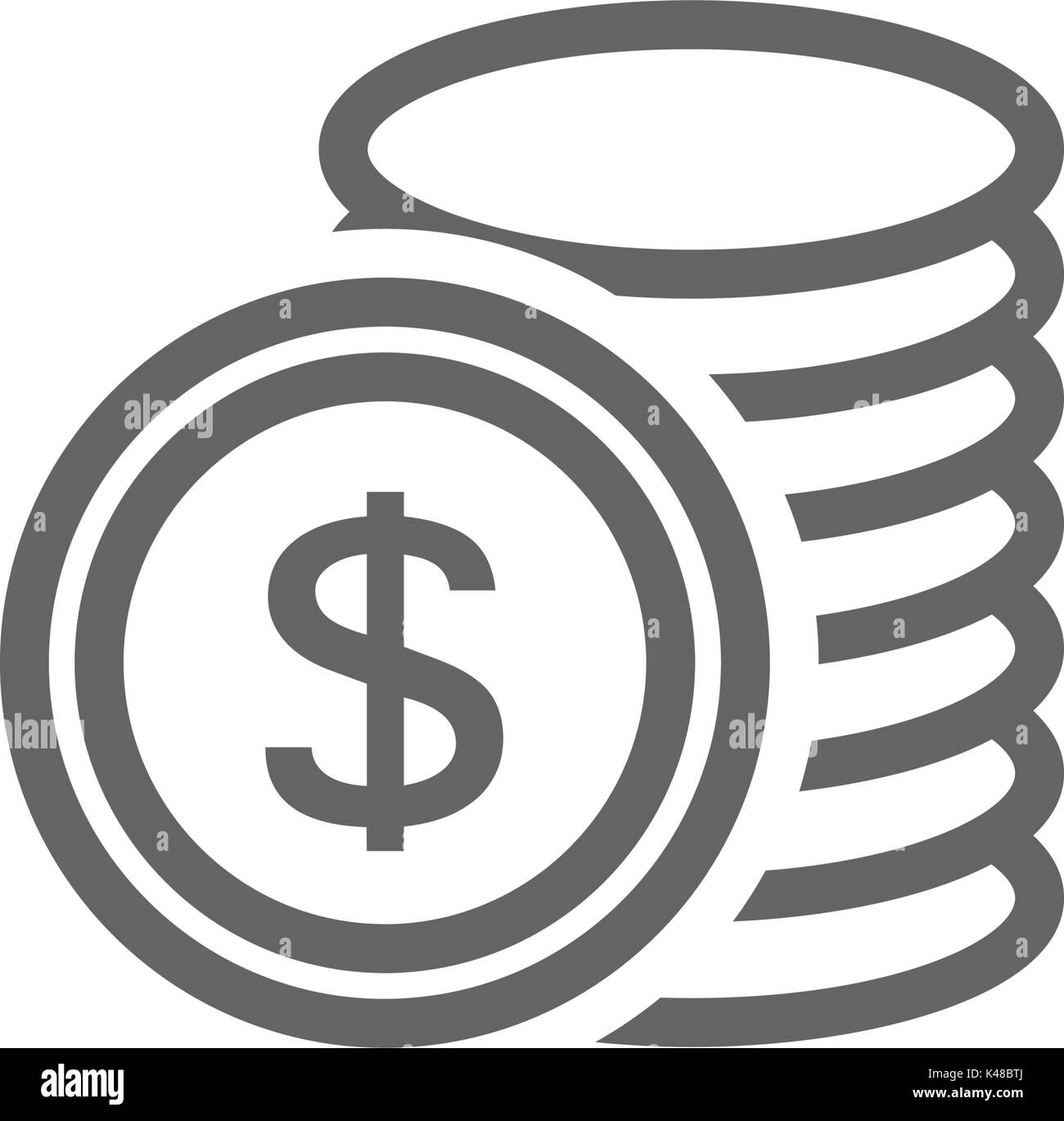 Simple coins line icon. Symbol and sign vector illustration design ...