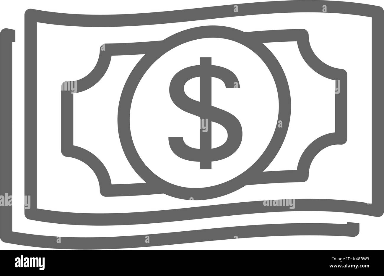 Simple money line icon. Symbol and sign vector illustration design ...