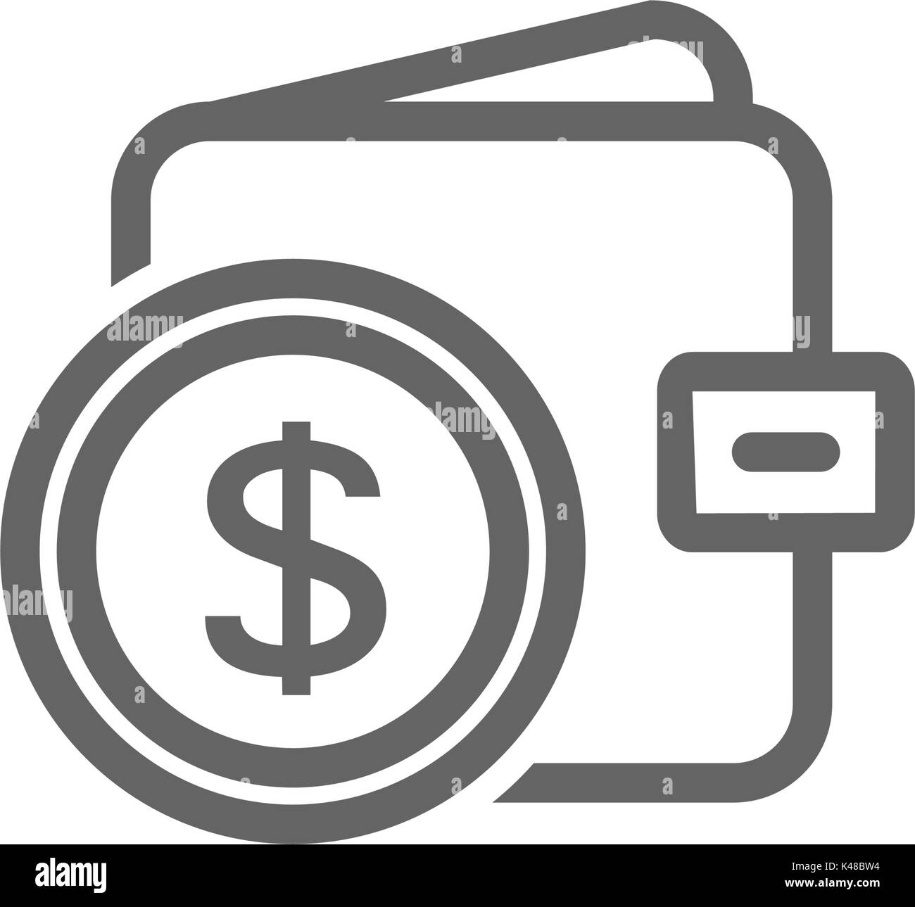 Simple purse and wallet line icon. Symbol and sign vector illustration ...