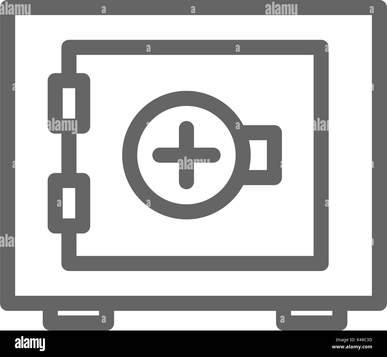 Simple bank safe line icon. Symbol and sign vector illustration design ...