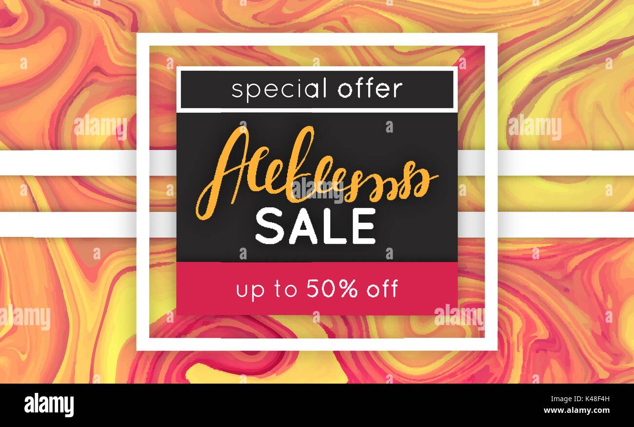 Autumn sale. Discount in fall. Marbling. Marble texture. Vector ...