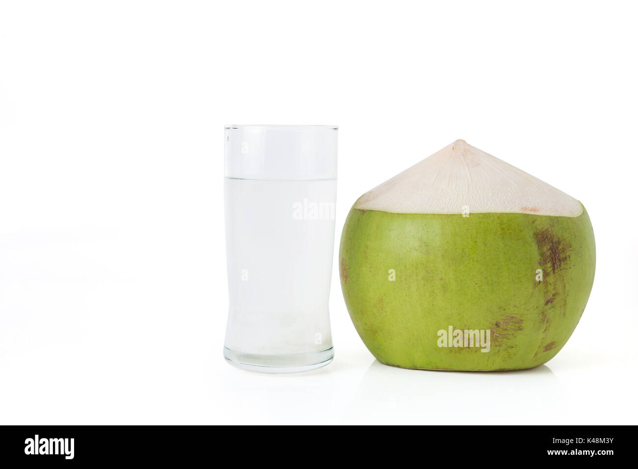 fresh coconut water in glass with coconut, clipping path Stock Photo ...