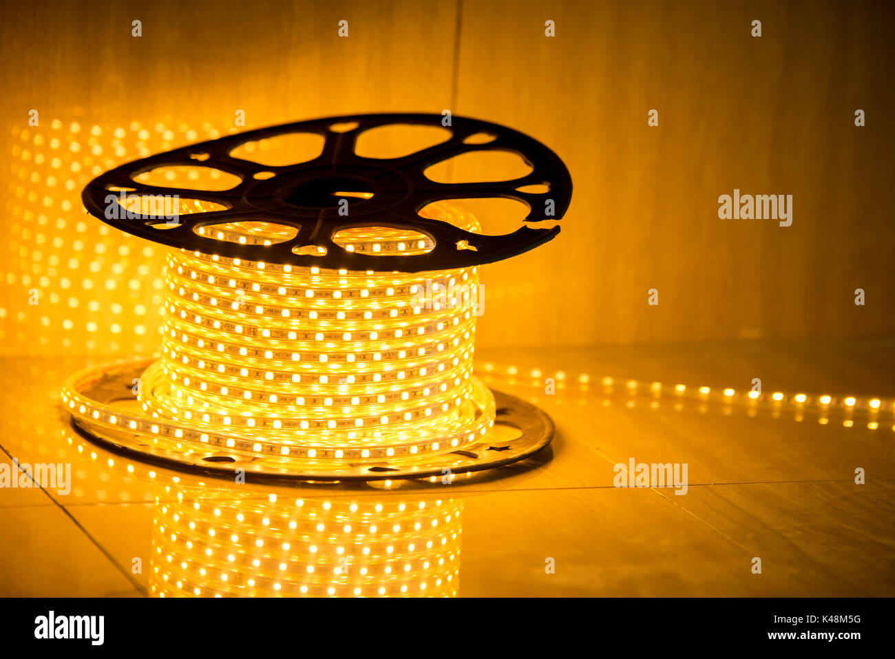 Glowing LED strip coil Stock Photo - Alamy