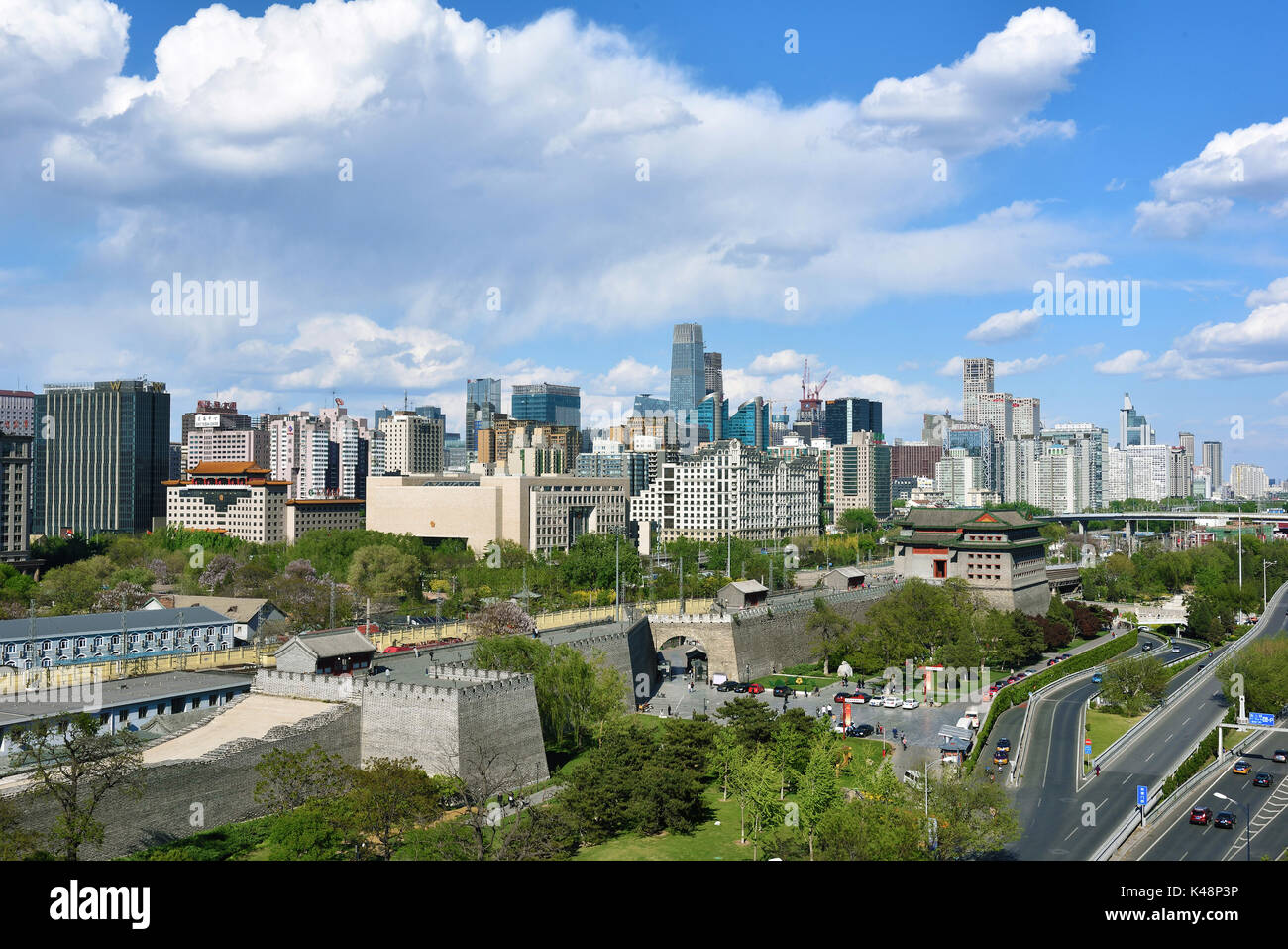 Beijing city skyline,the ancient walls built in Ming Dynasty ...