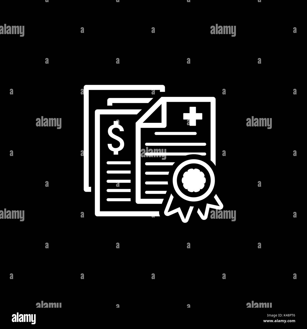 Health Insurance Policy Icon. Flat Design Stock Vector Image & Art - Alamy