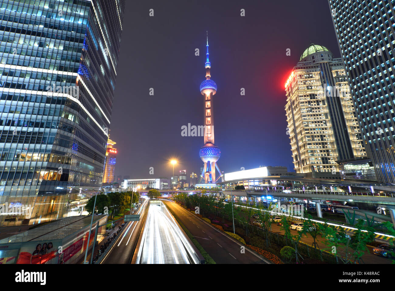 Shanghai landmark architecture lujiazui financial district hi-res stock ...
