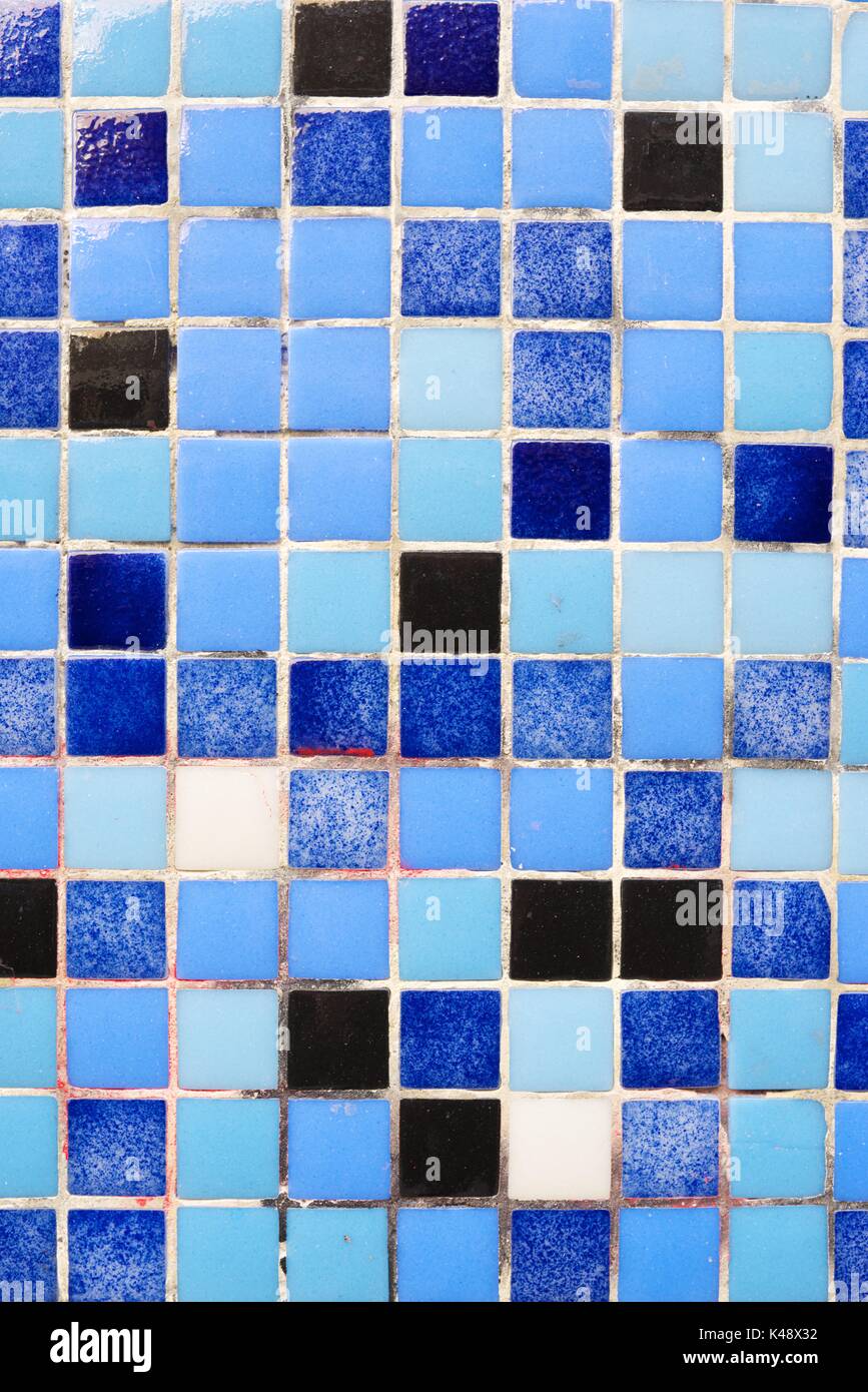 Background created with a blue tiled wall Stock Photo - Alamy