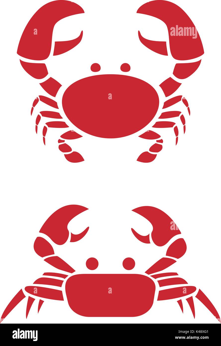 Crab icons in simple tattoo style, vector design Stock Vector Image ...