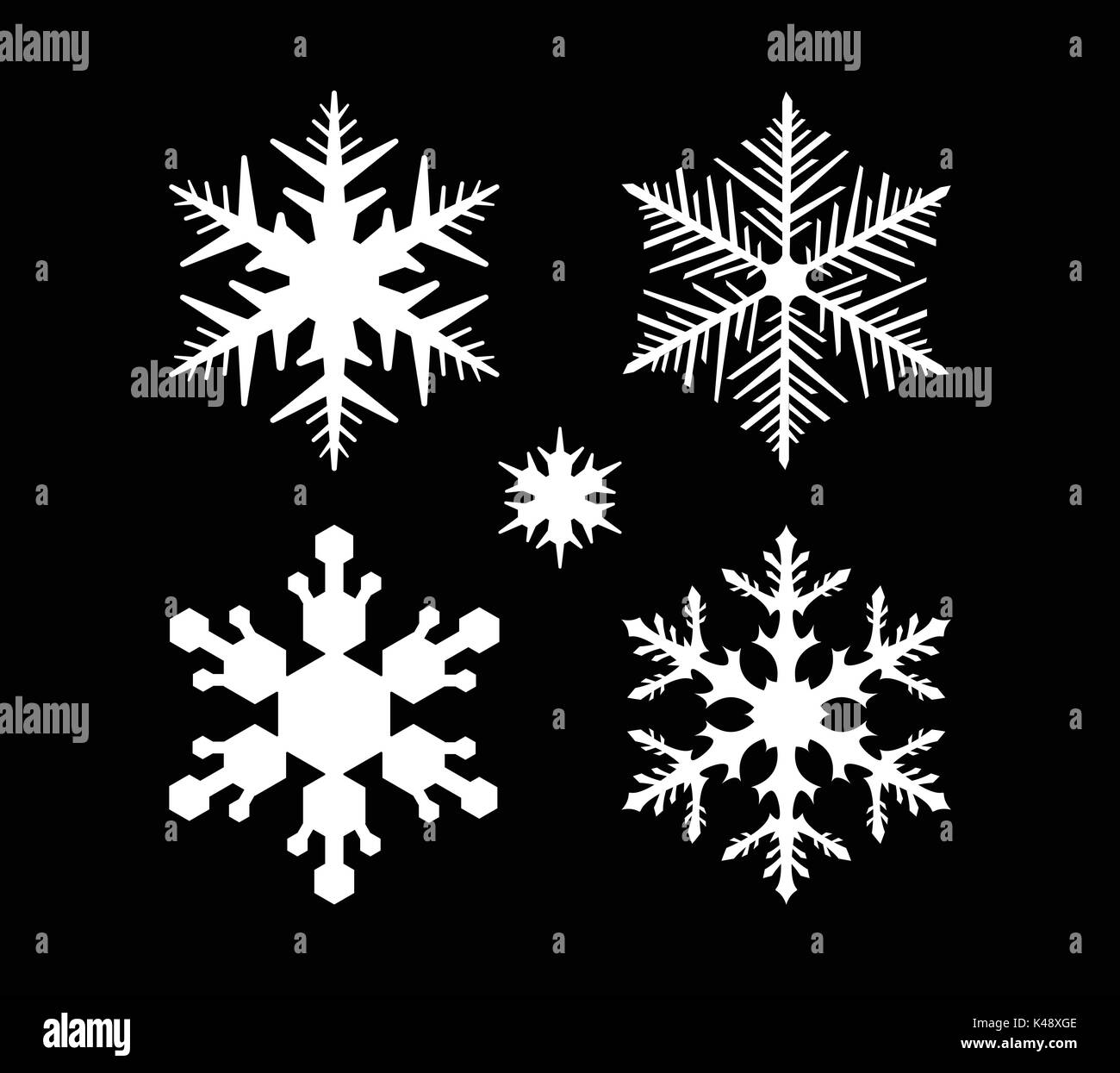 Set of snowflake in modern style, vector design Stock Vector Image ...