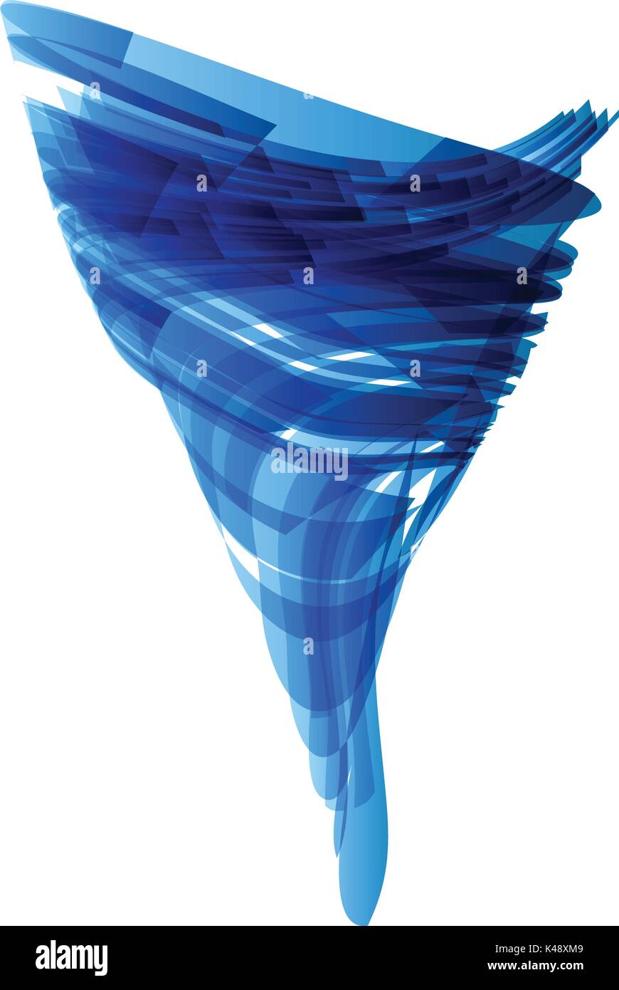 Blue tornado in technology style on white, vector design Stock Vector ...