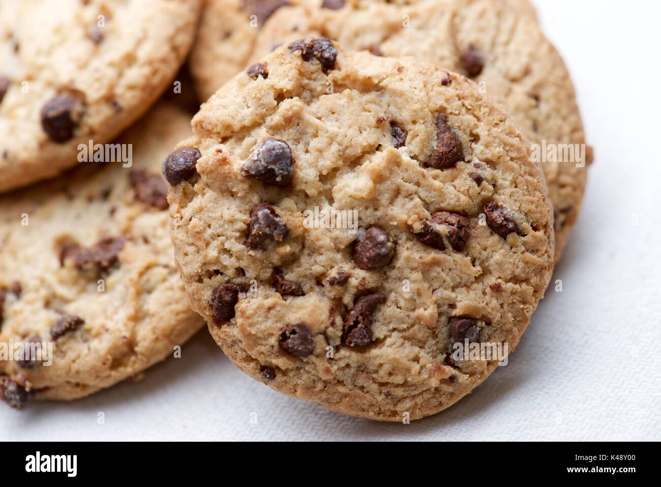 Group of chocolate chips cookies Stock Photo - Alamy