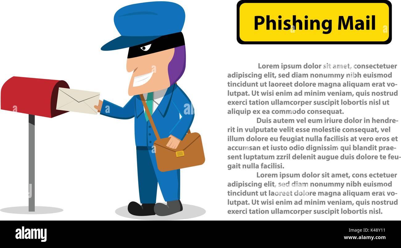 Hacker send a phishing mail to victim, Vector design Stock Vector Image ...