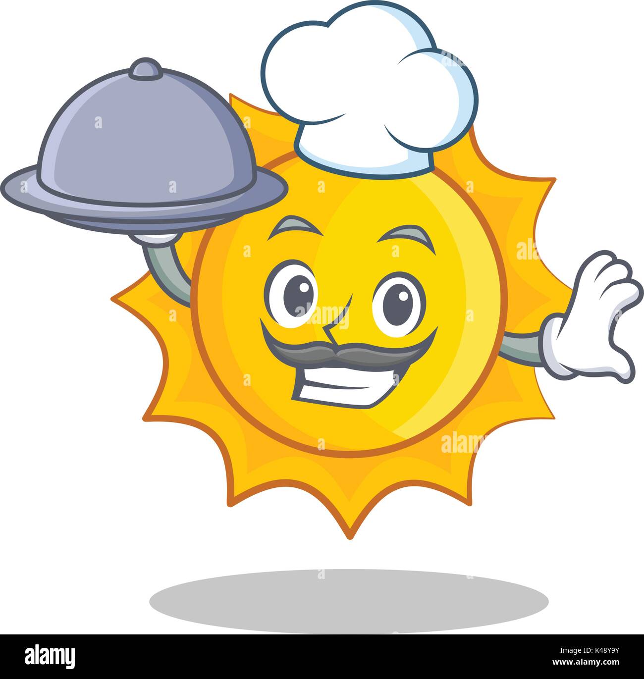 Chef with foof cute sun character cartoon Stock Vector Image & Art - Alamy