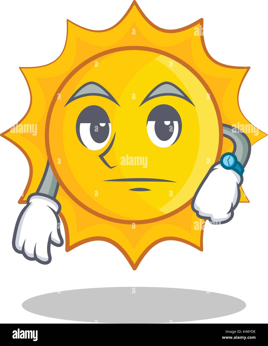 Waiting cute sun character cartoon Stock Vector Image & Art - Alamy