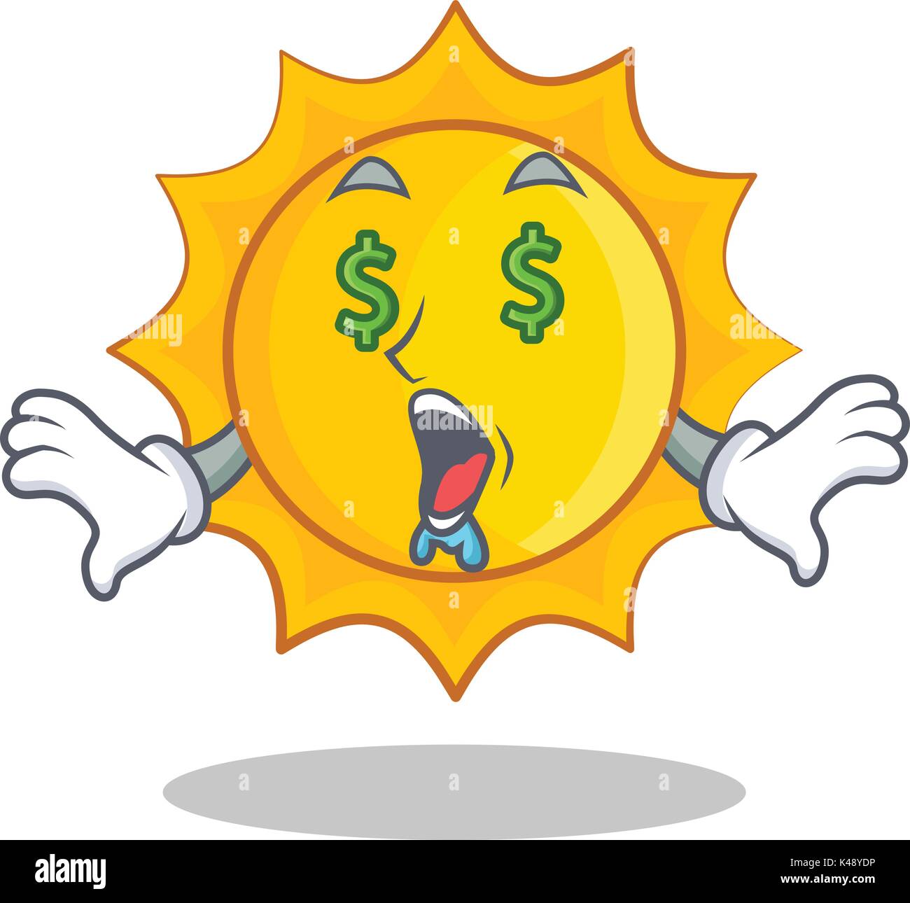 Money eye cute sun character cartoon Stock Vector Image & Art - Alamy