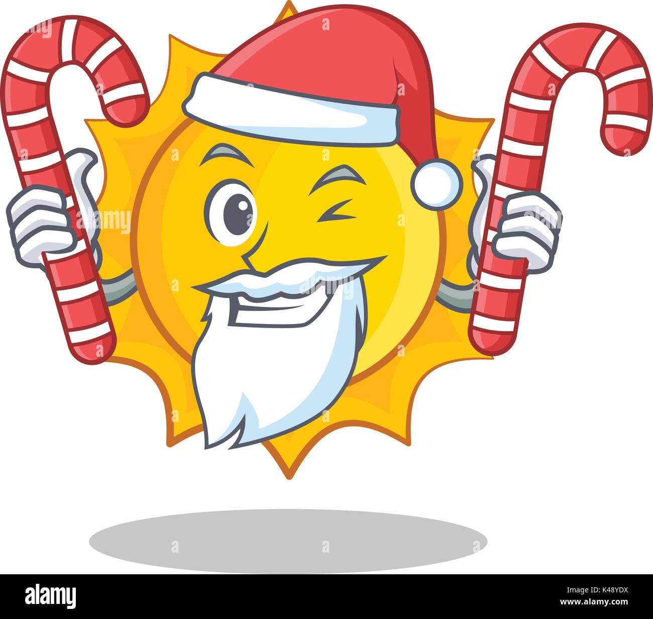 Santa with candy cute sun character cartoon Stock Vector Image & Art ...