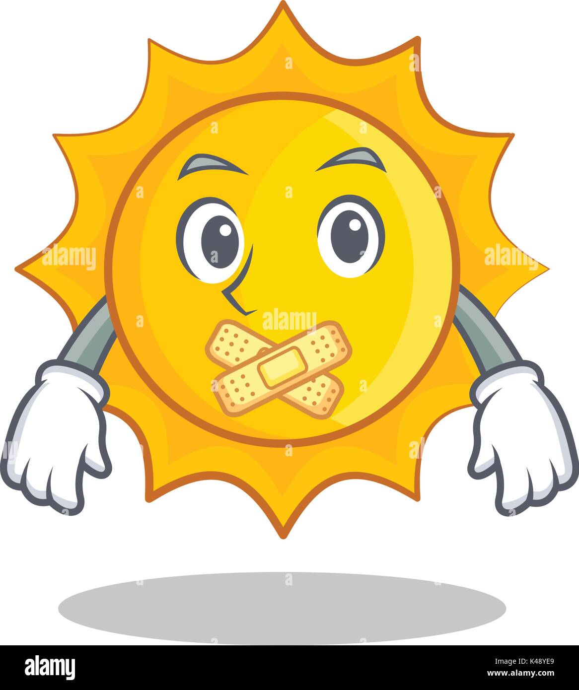 Silent cute sun character cartoon Stock Vector Image & Art - Alamy