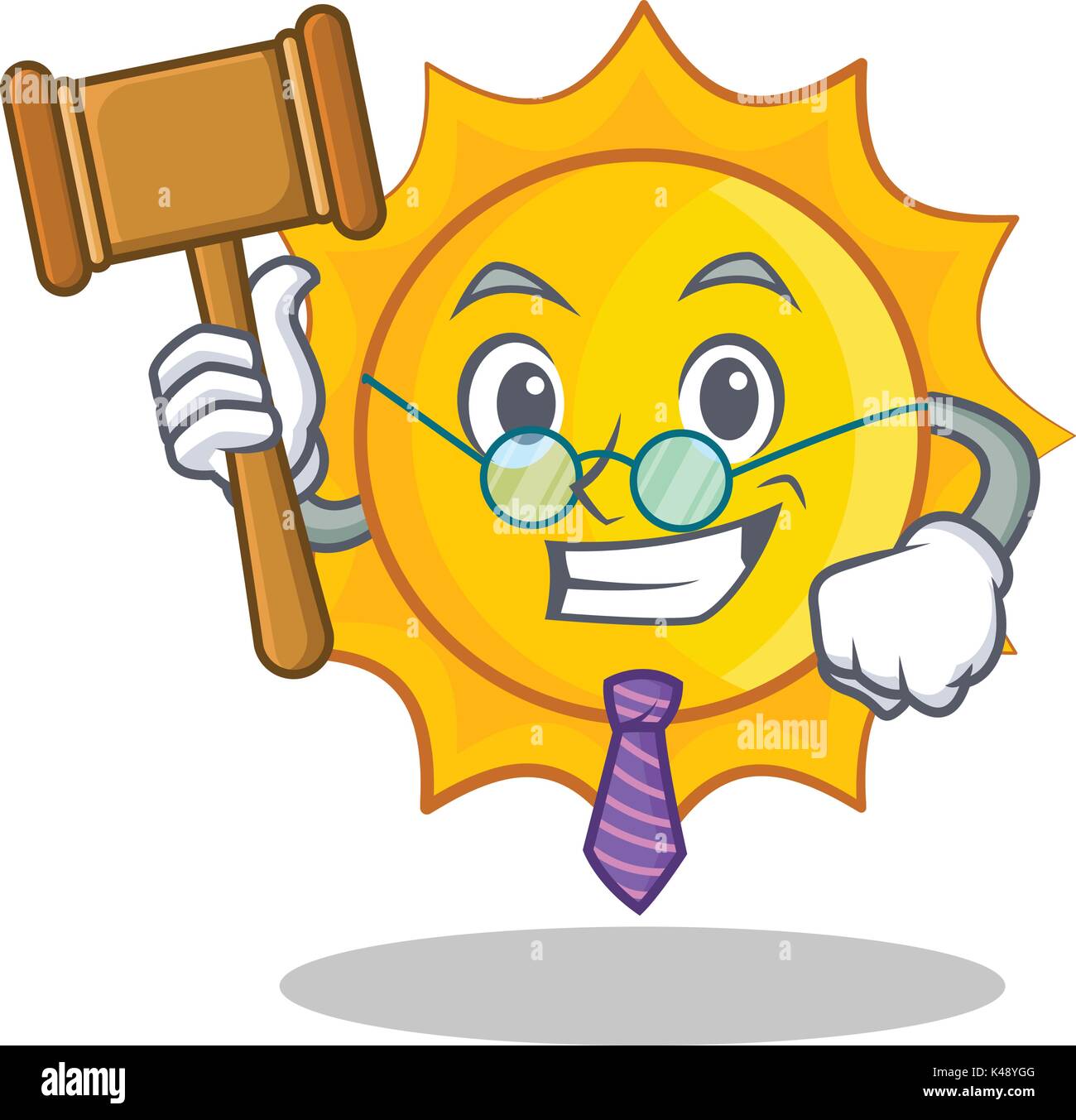 Judge cute sun character cartoon Stock Vector Image & Art - Alamy