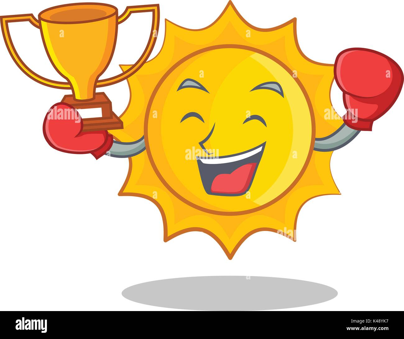 Boxing winner cute sun character cartoon Stock Vector Image & Art - Alamy