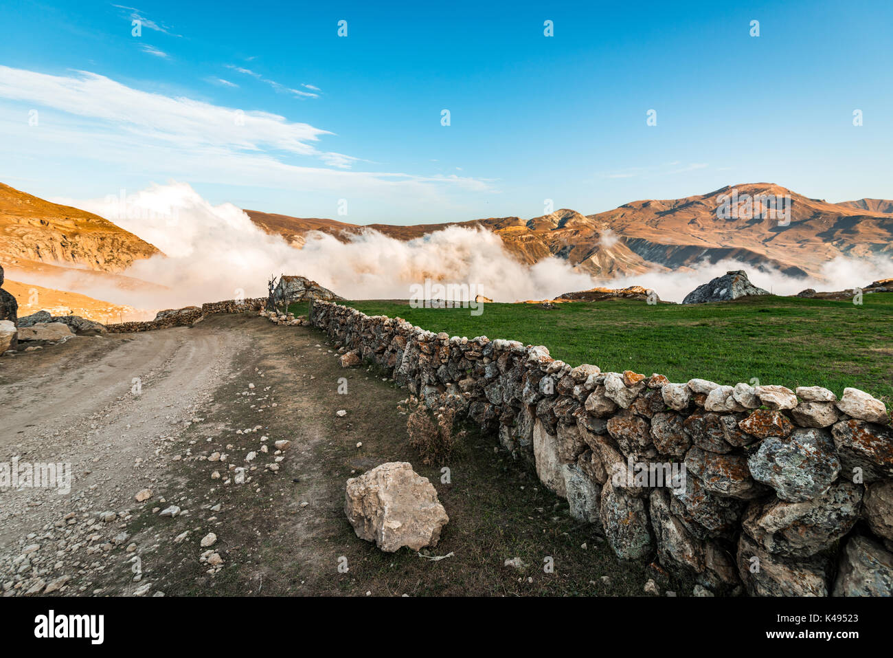 Highlands, stone fence Stock Photo - Alamy