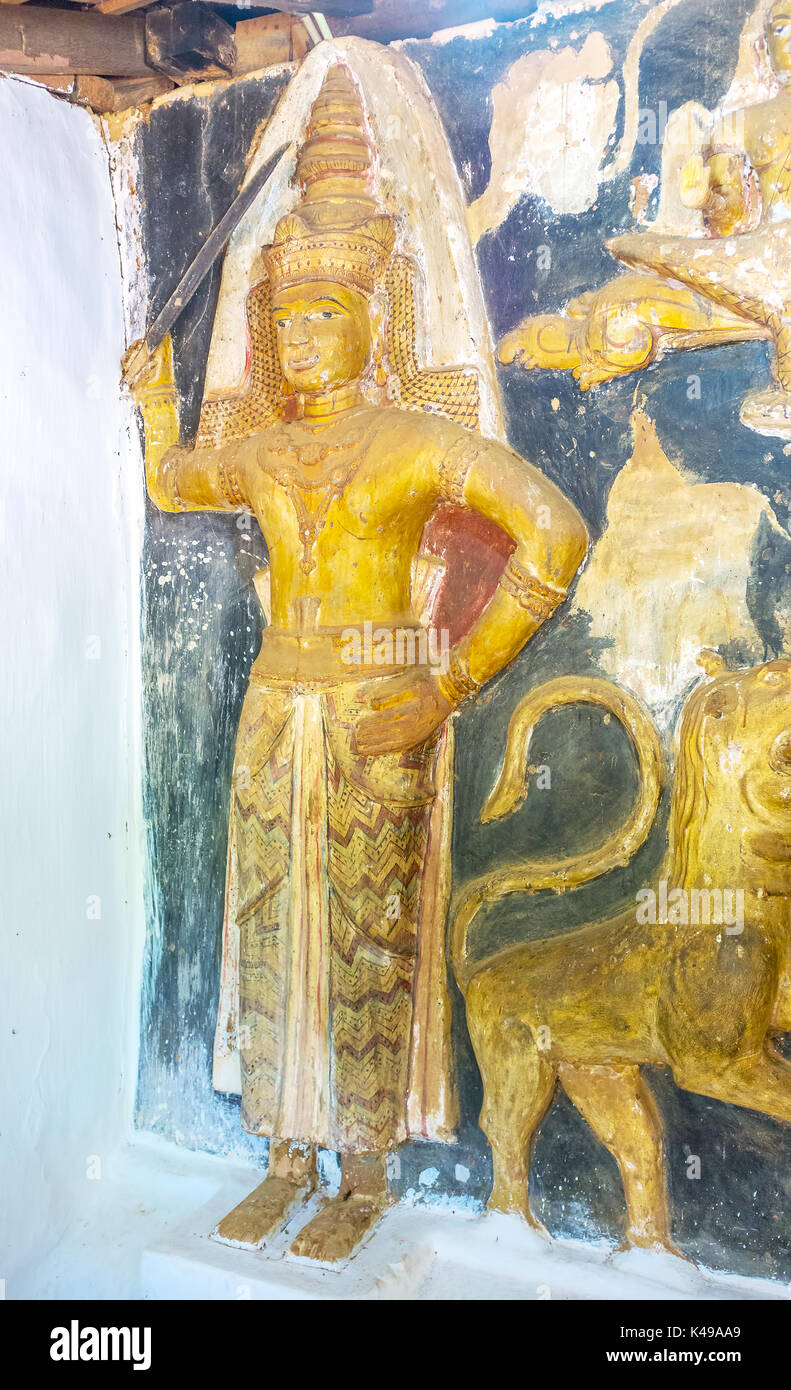 BATTALA, SRI LANKA - DECEMBER 2, 2016: The medieval statue of the ...