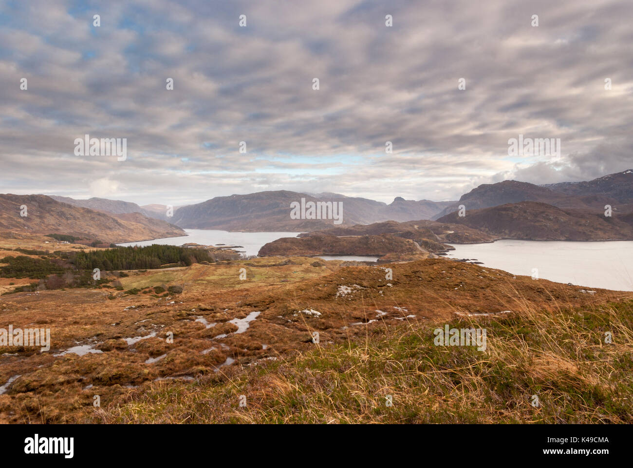 Sutherland Landscape looking towards Kylesku, Sutherland, Scotland, UK ...