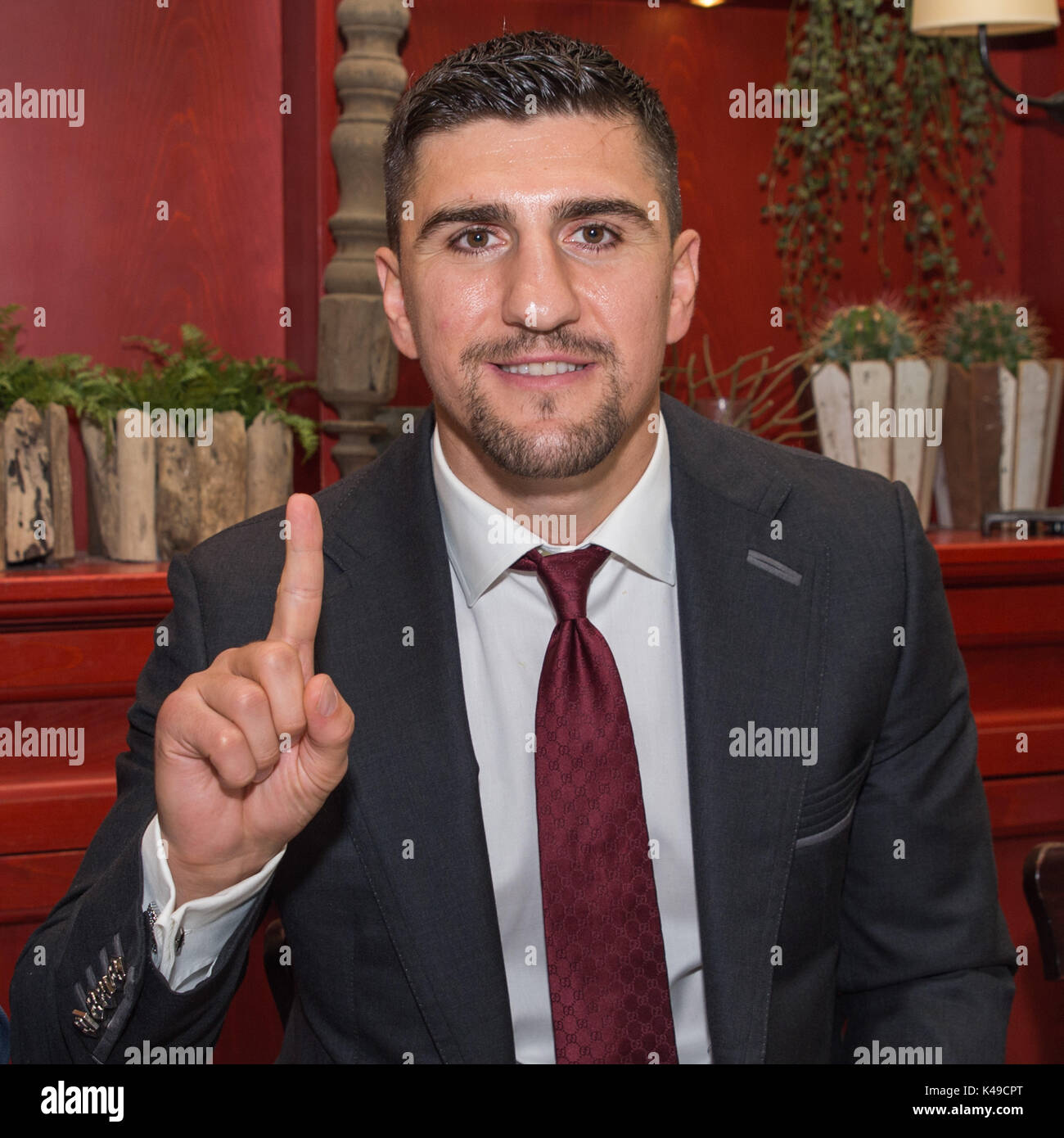 Marco Huck - cruiserweight boxer - press conference at Borcherts, GER ...