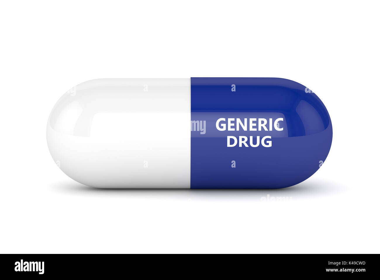 3D render of generic pill over white background Stock Photo - Alamy