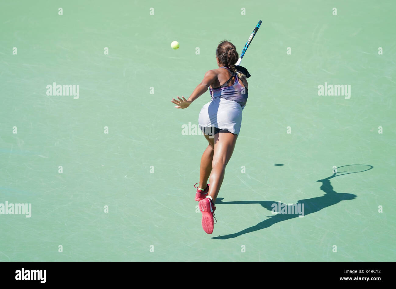 New York, United States. 04th Sep, 2017. Whitney Osuigwe of USA returns ...
