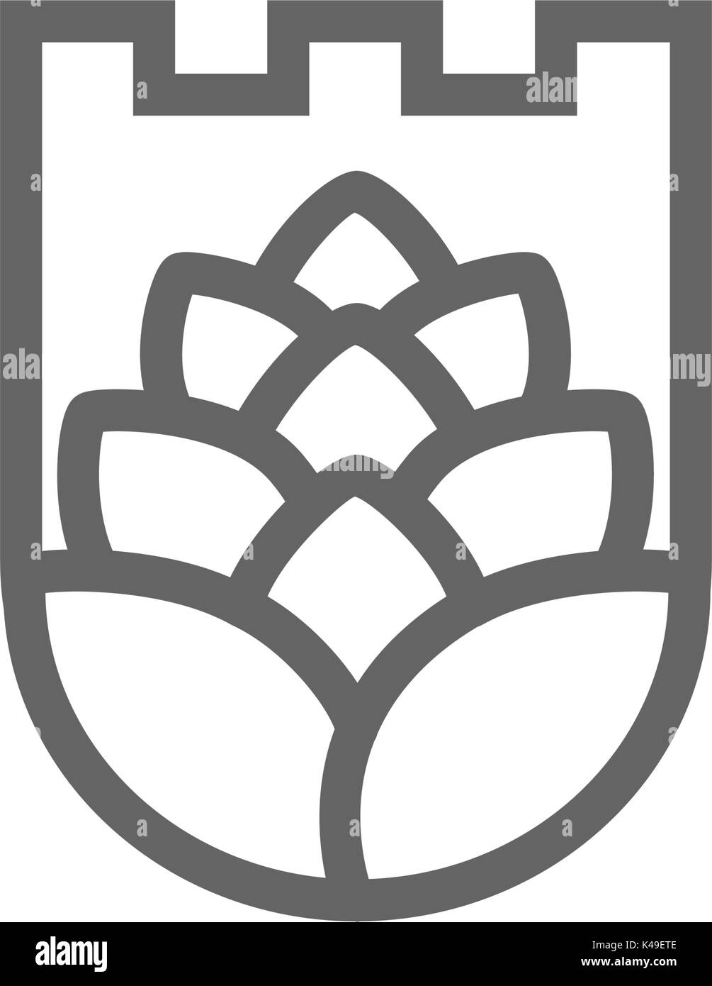 Vector of shield and hop line icon combination. Symbol and sign vector ...