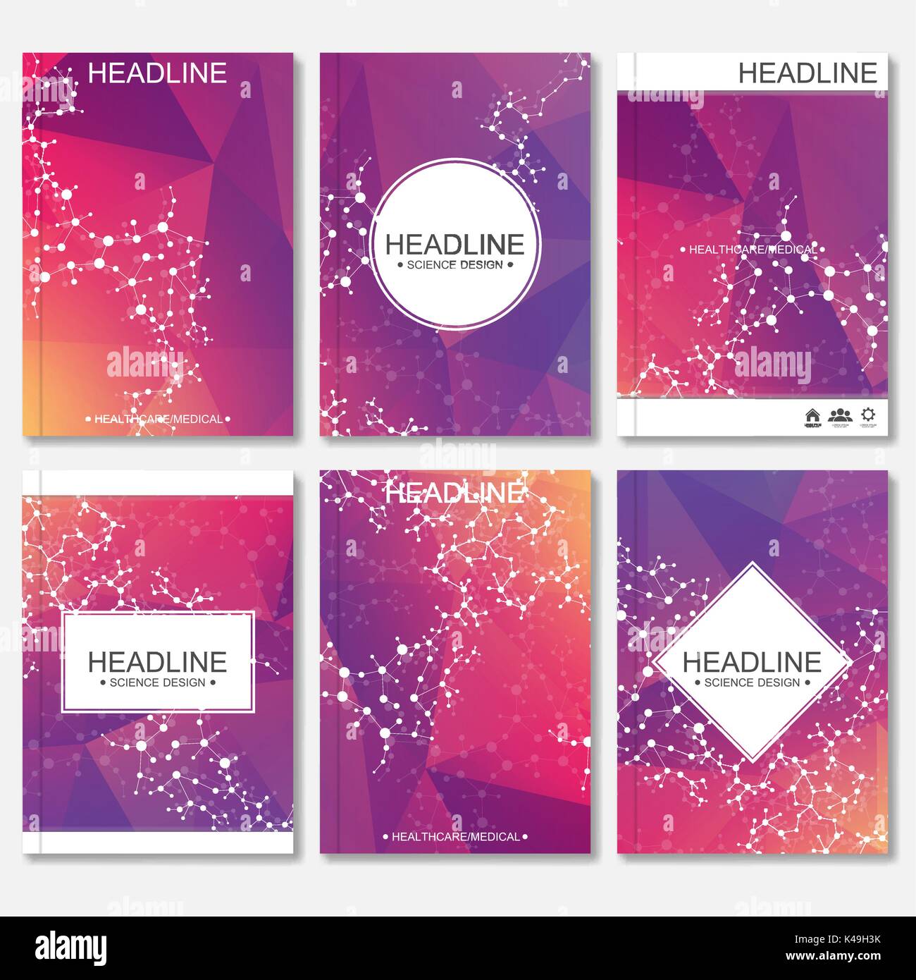 Scientific brochure design template. Vector flyer layout, Molecular ...