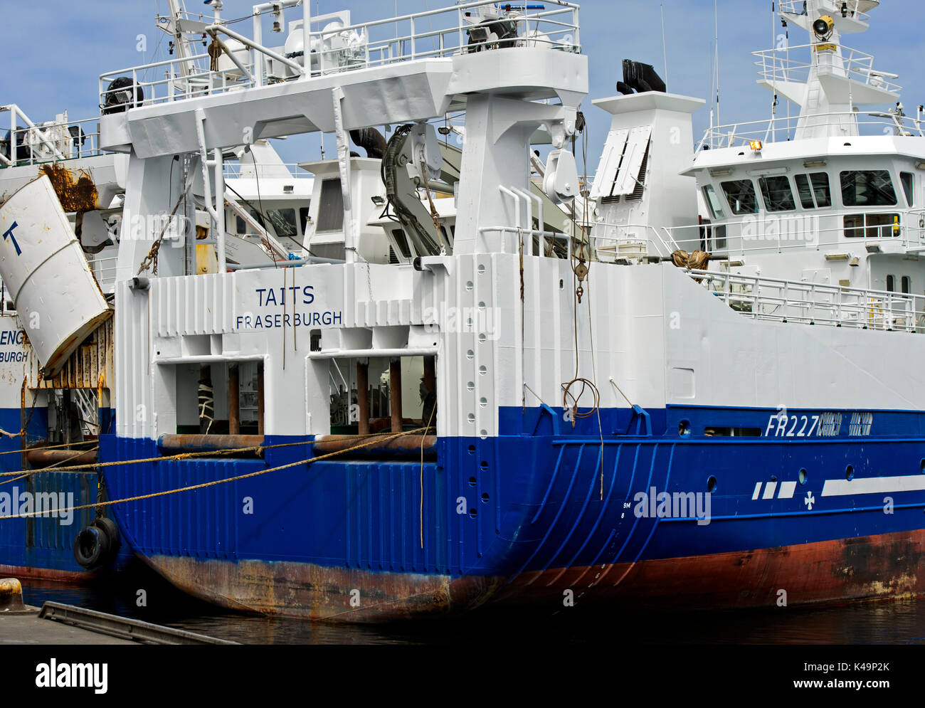 Fishing Trawlers In The Port Of Fraserburgh, Scotland, Great Britain ...