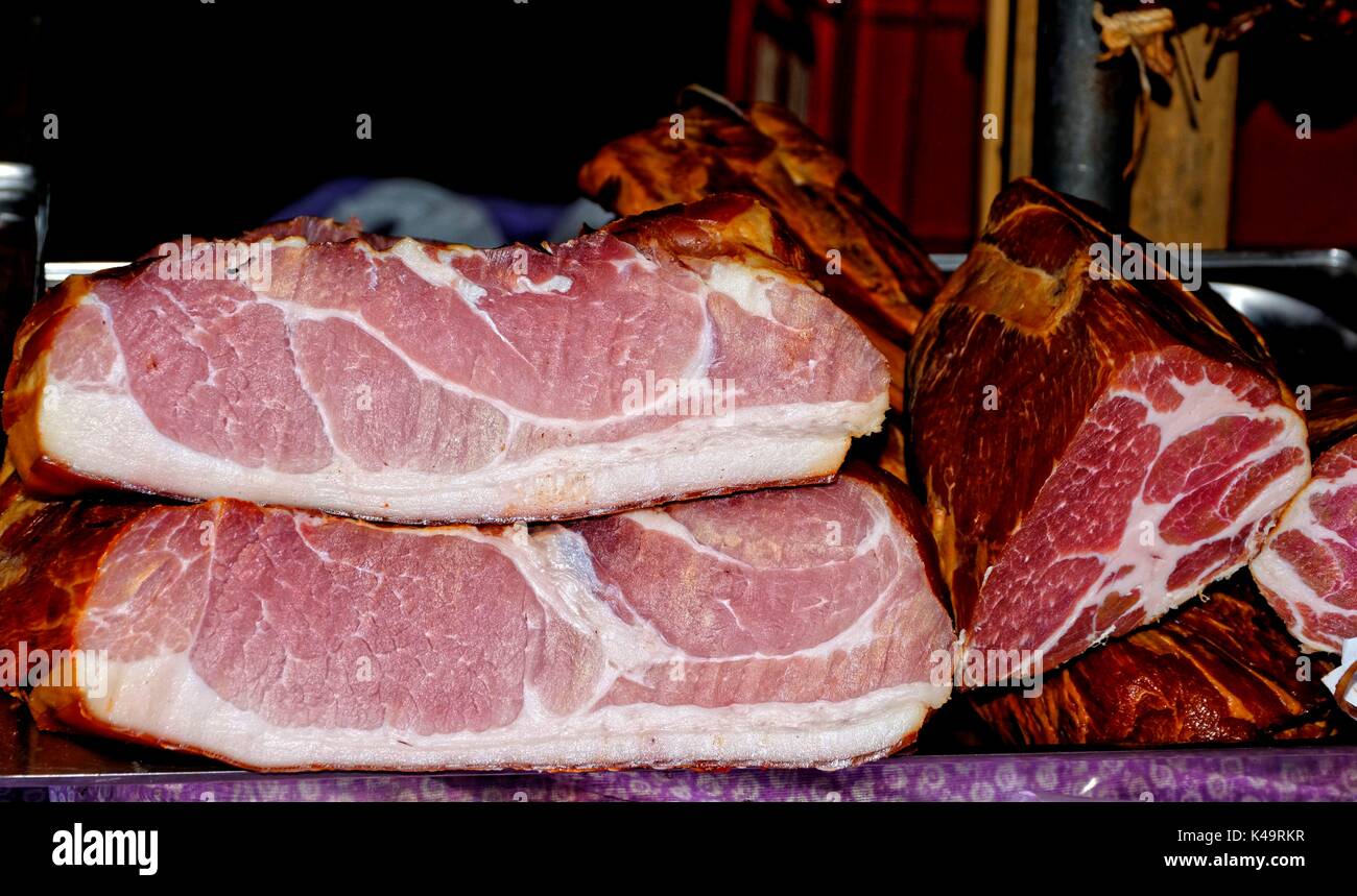 Raw Ham In The Piece Stock Photo - Alamy