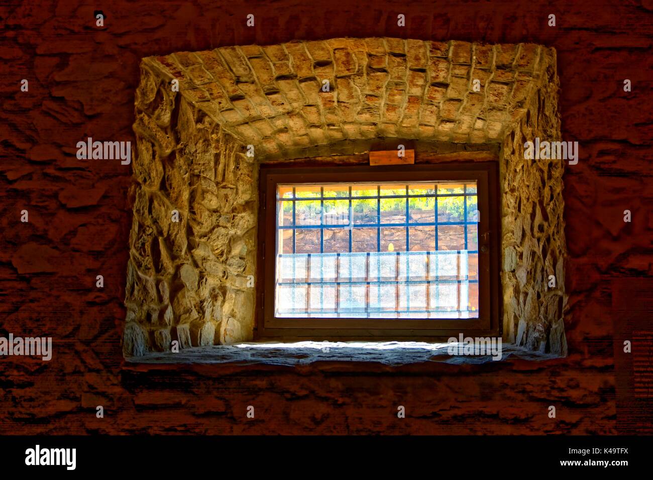 Basement Window In A Castle Stock Photo - Alamy