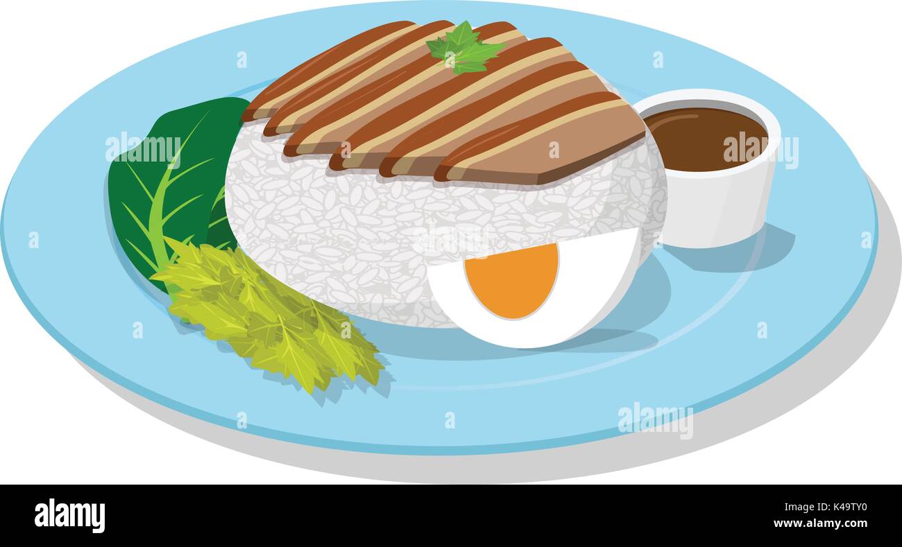 Bbq pork rice Stock Vector Images - Alamy