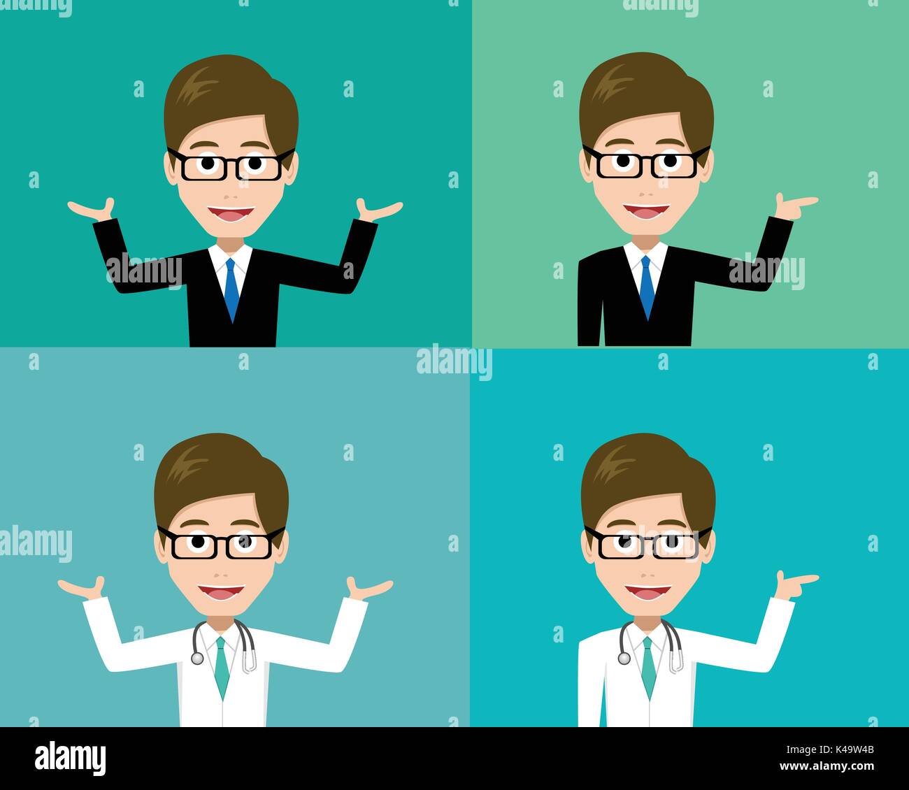 Pointing man in glasses Stock Vector Images - Alamy
