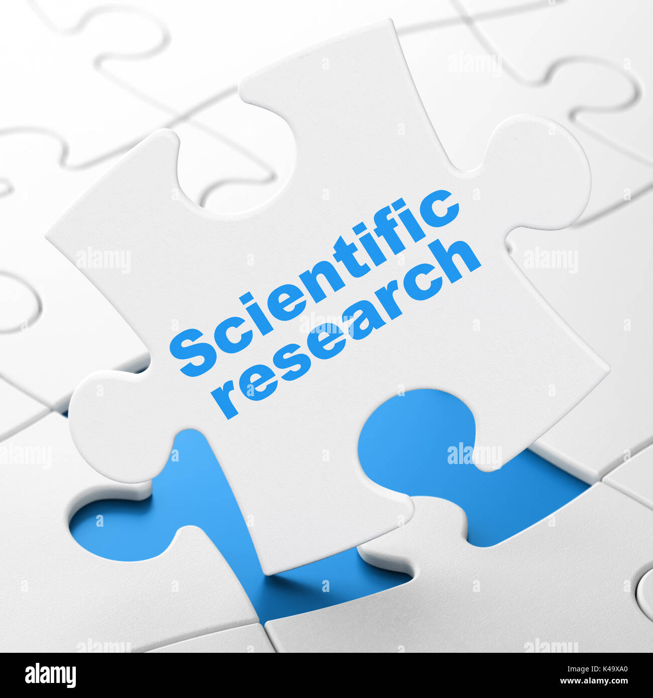 Science concept: Scientific Research on puzzle background Stock Photo ...