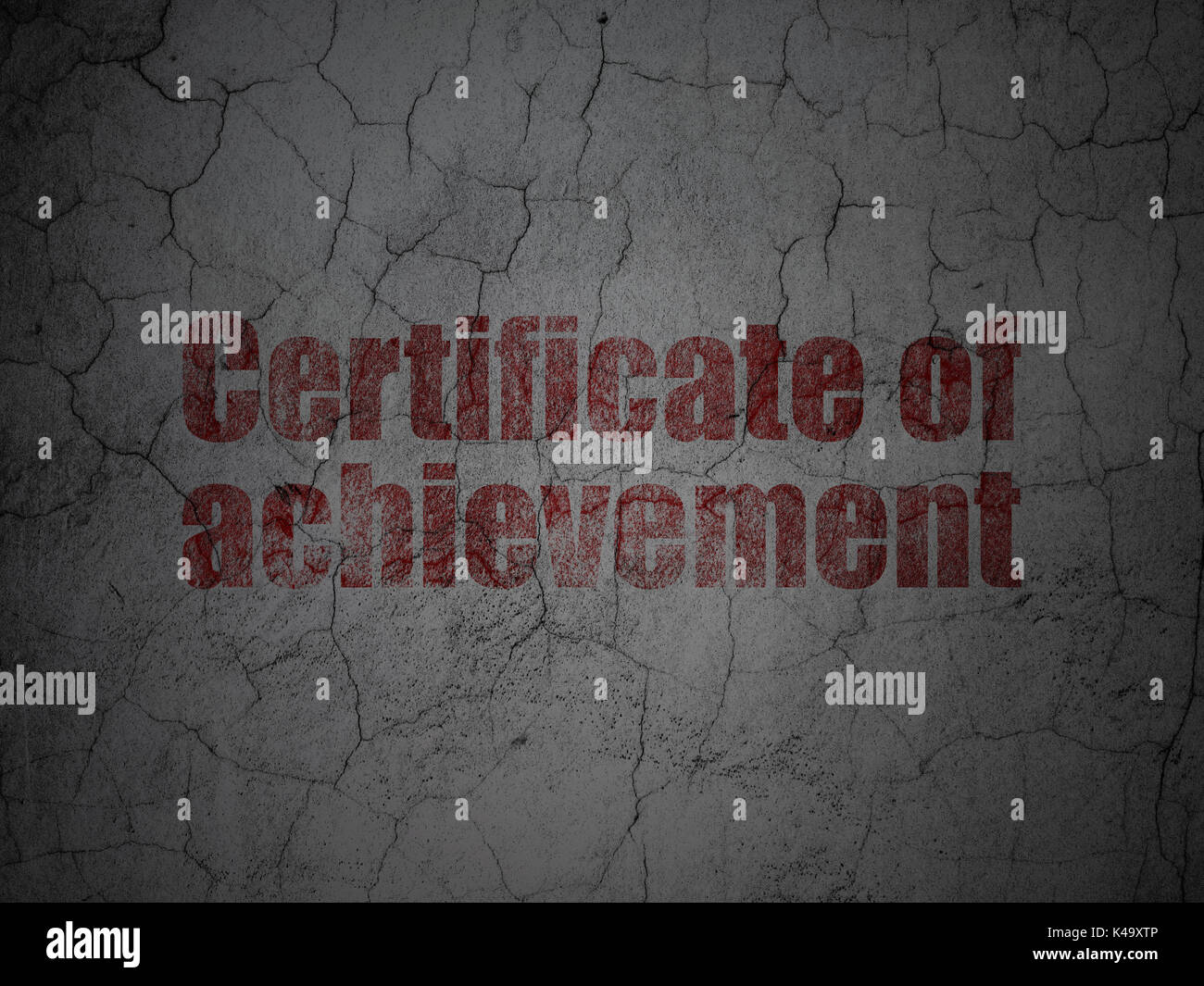 Learning concept: Certificate of Achievement on grunge wall background ...