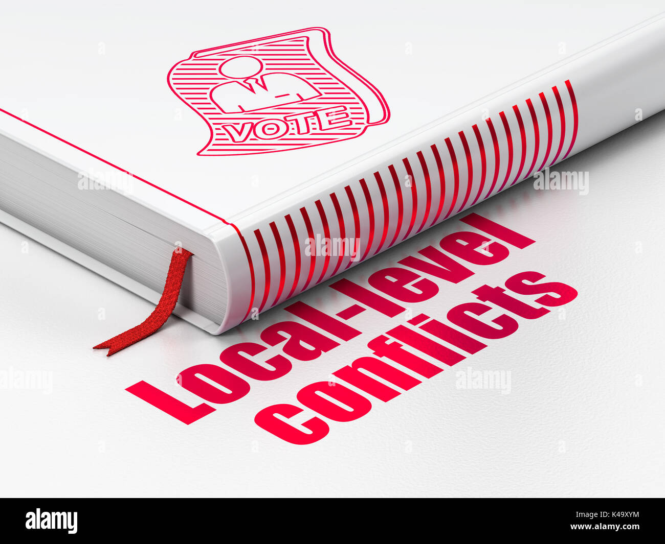 Political concept: book Ballot, Local-level Conflicts on white ...