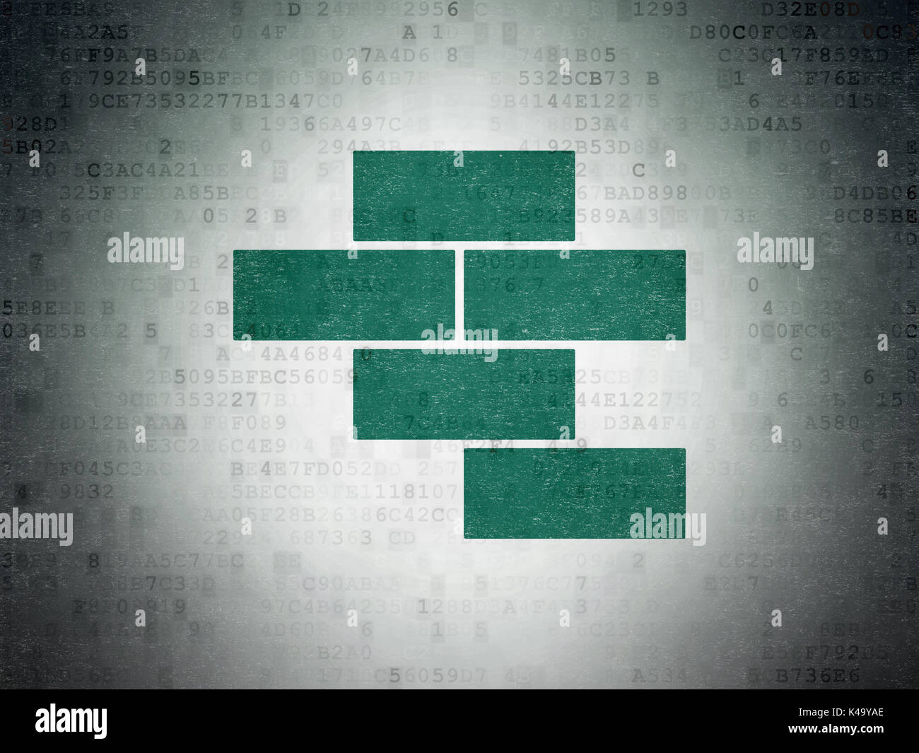 Constructing concept: Bricks on Digital Data Paper background Stock ...