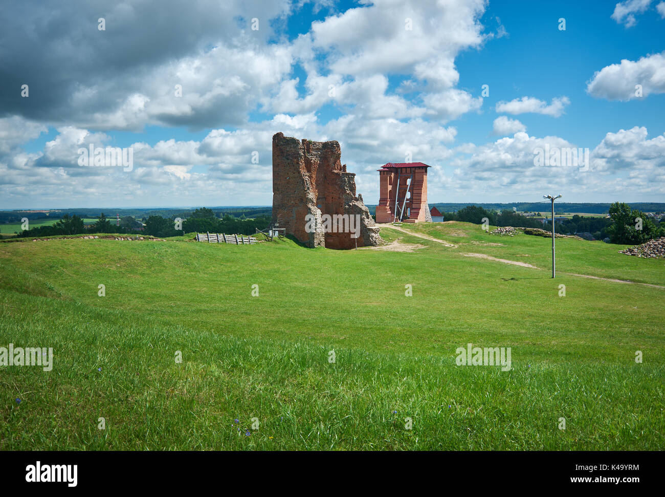 Ruins of Castle, ruins of the castle in the city of Novogrudok. Belarus ...